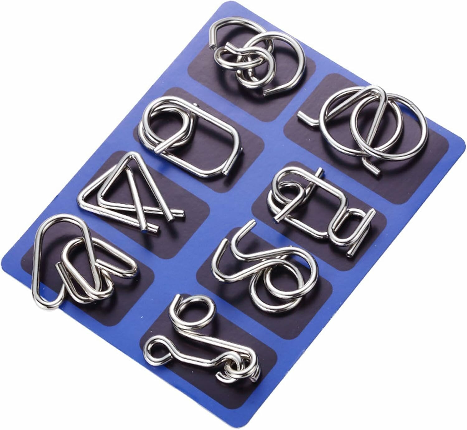 Набор из 8 металлических колец-головоломок Gracelaza - сложная игра-головоломка - идеальная развивающая игрушка для детей и взрослых, рождественский подарок, №3