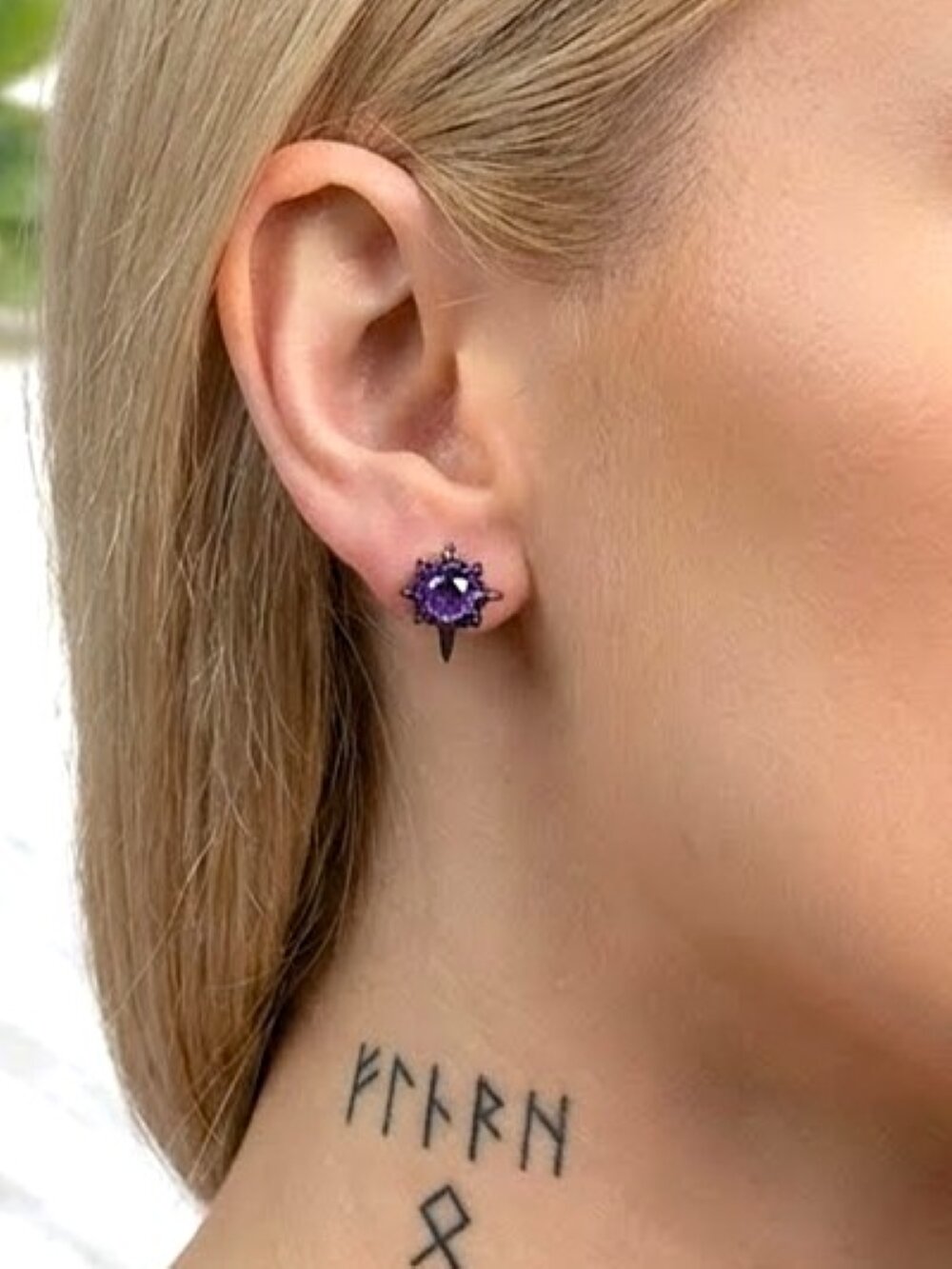 Серьги пусеты, фианит