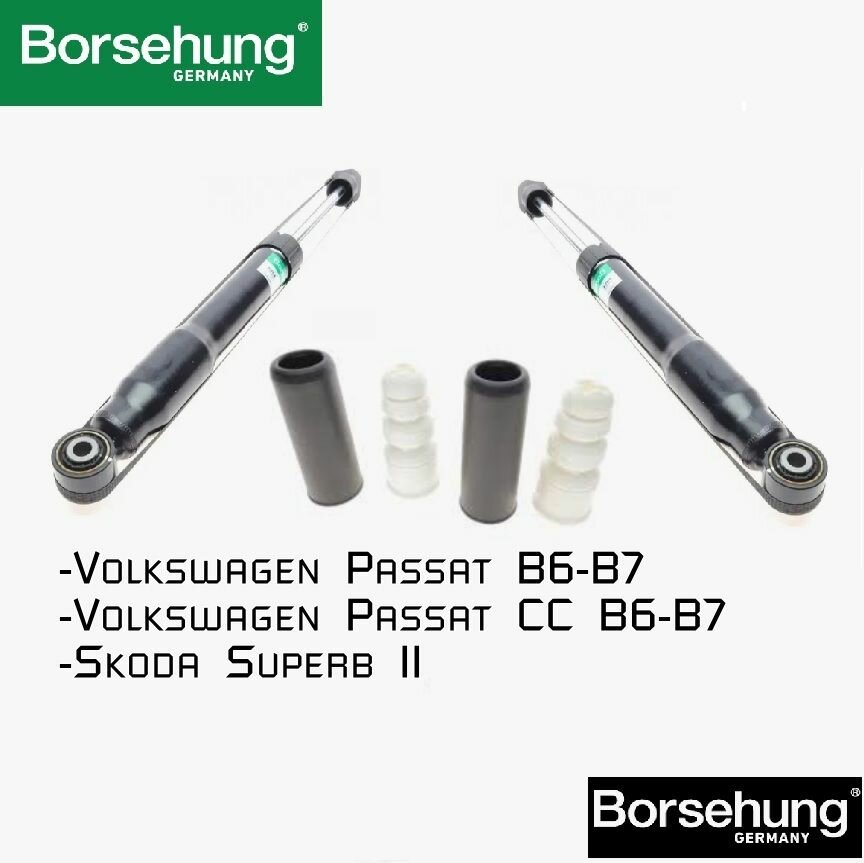 Задние амортизаторы Borsehung для Volkswagen Passat B6-B7, Skoda Superb II, Пассат Б6 Б7, Шкода Суперб.