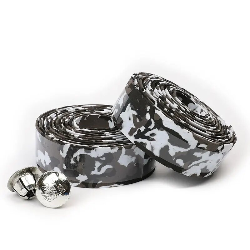 Камуфляжная лента для руля велосипеда Серый, white-black