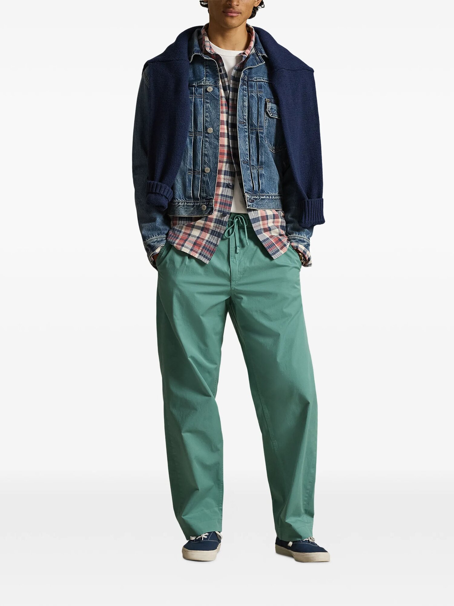 Брюки Polo Ralph Lauren Drawstring trousers, размер L, зеленый, — фото 1