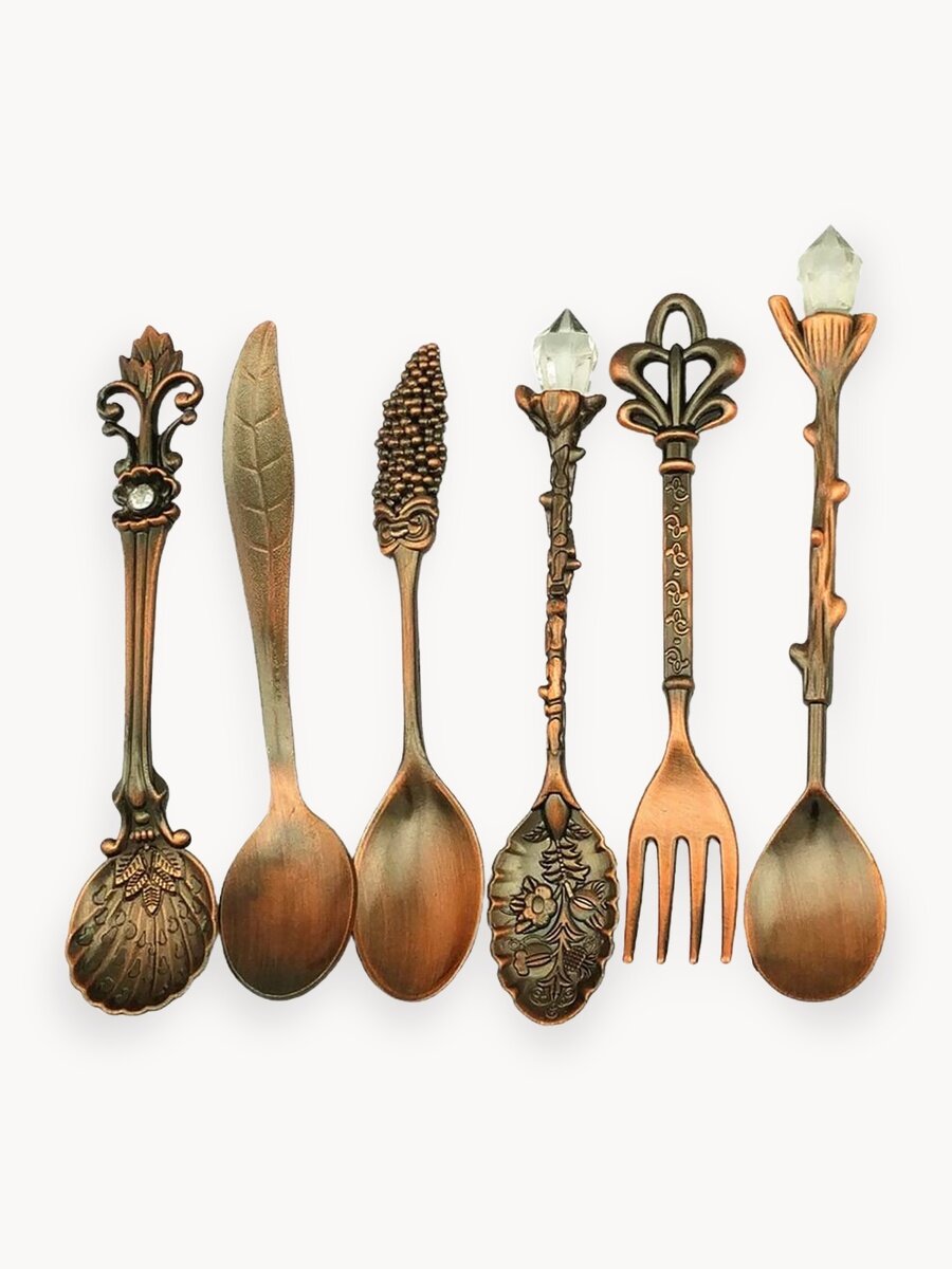 Кофейная ложка в стиле ретро с отделкой-бронза