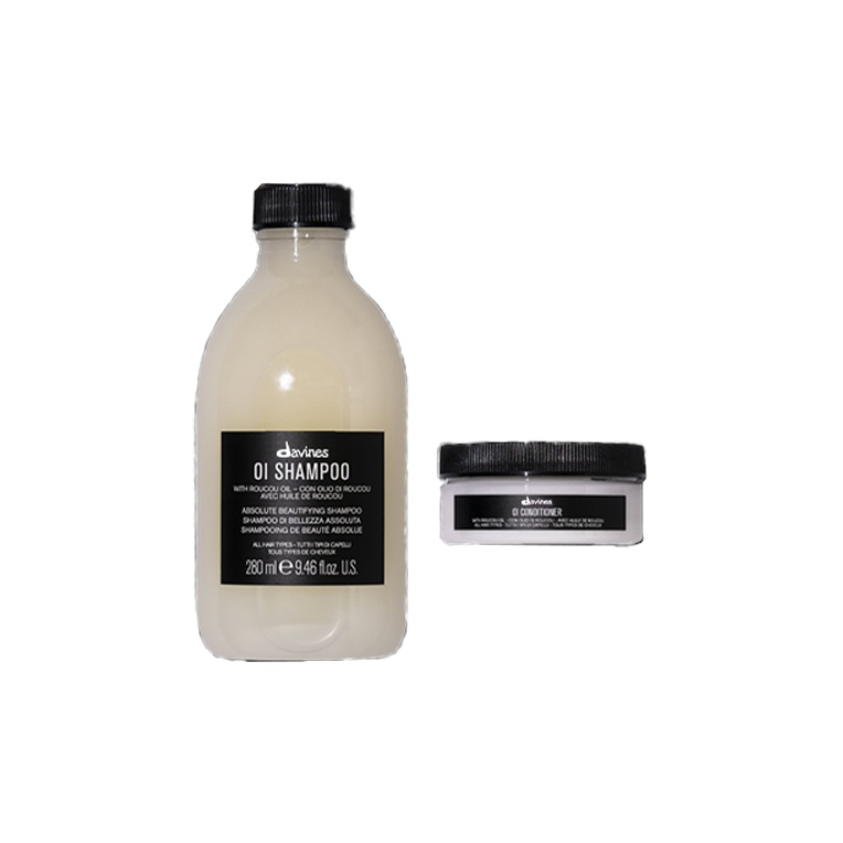 Набор унисекс DAVINES OI увлажняющий очищающий разглаживающий, шампунь 280 мл + бальзам 250 мл