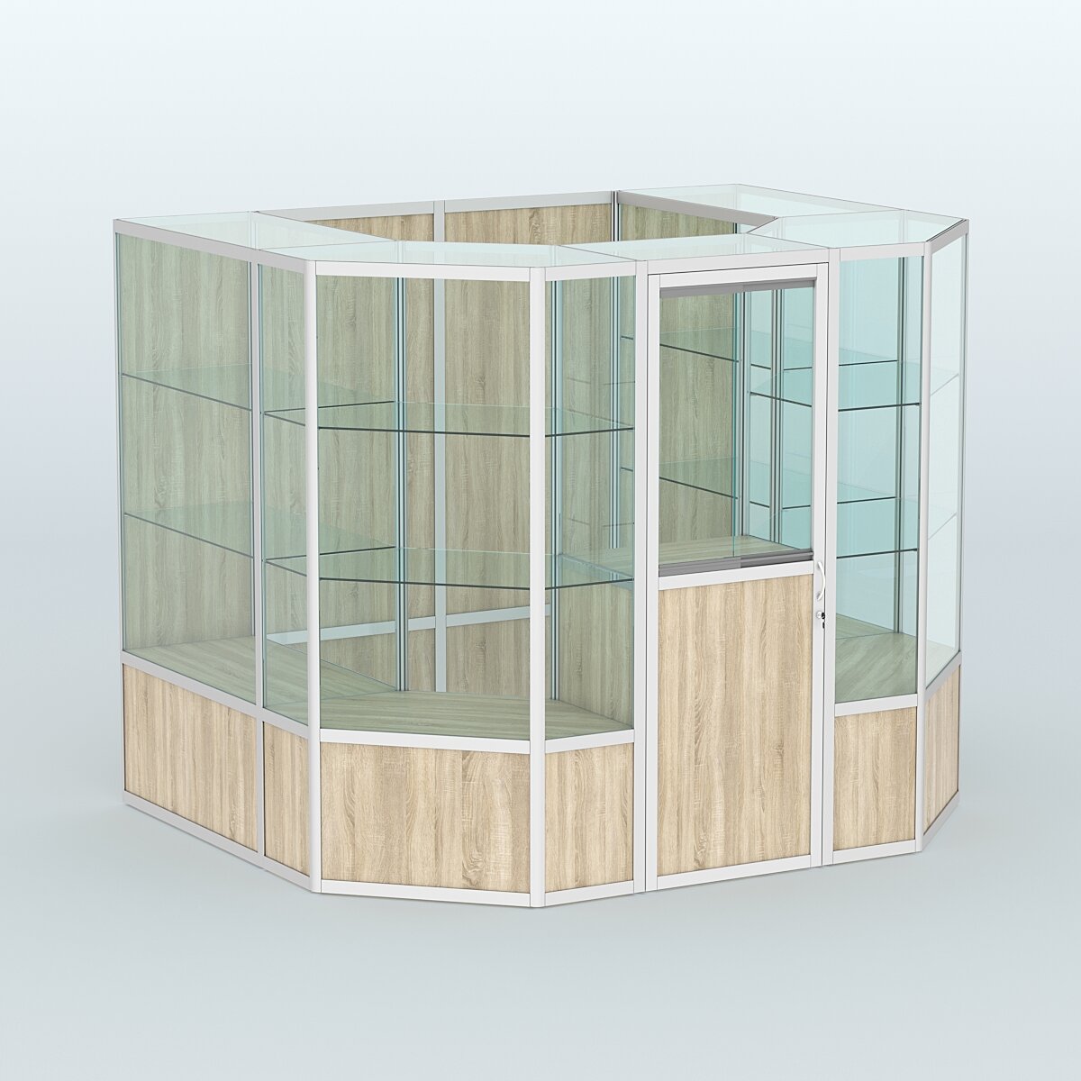 Павильон из профиля пристенный №7б (4,32 кв. м), Дуб Сонома