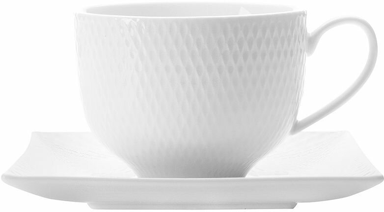 Чашка с блюдцем (квадратным) "Даймонд" 220ml. H-8 см. Фарфор от австралийского бренда Maxwell & Williams. Без инд. упаковки.