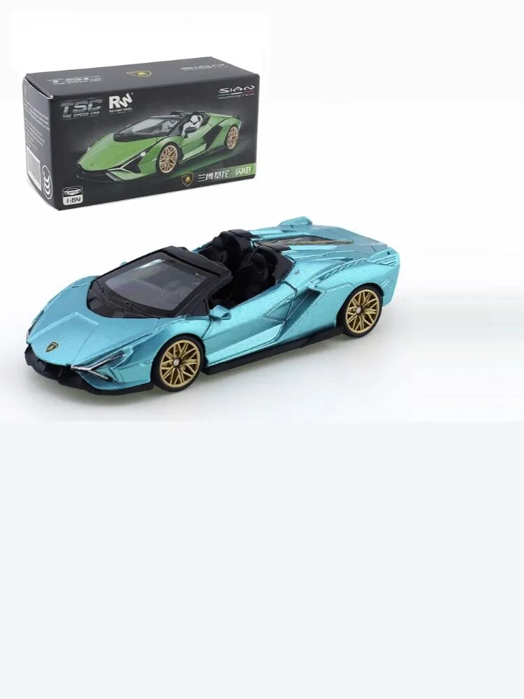 Машинка металлическая модель TSC 1:64 Lamborghini Lightning Blue для детей