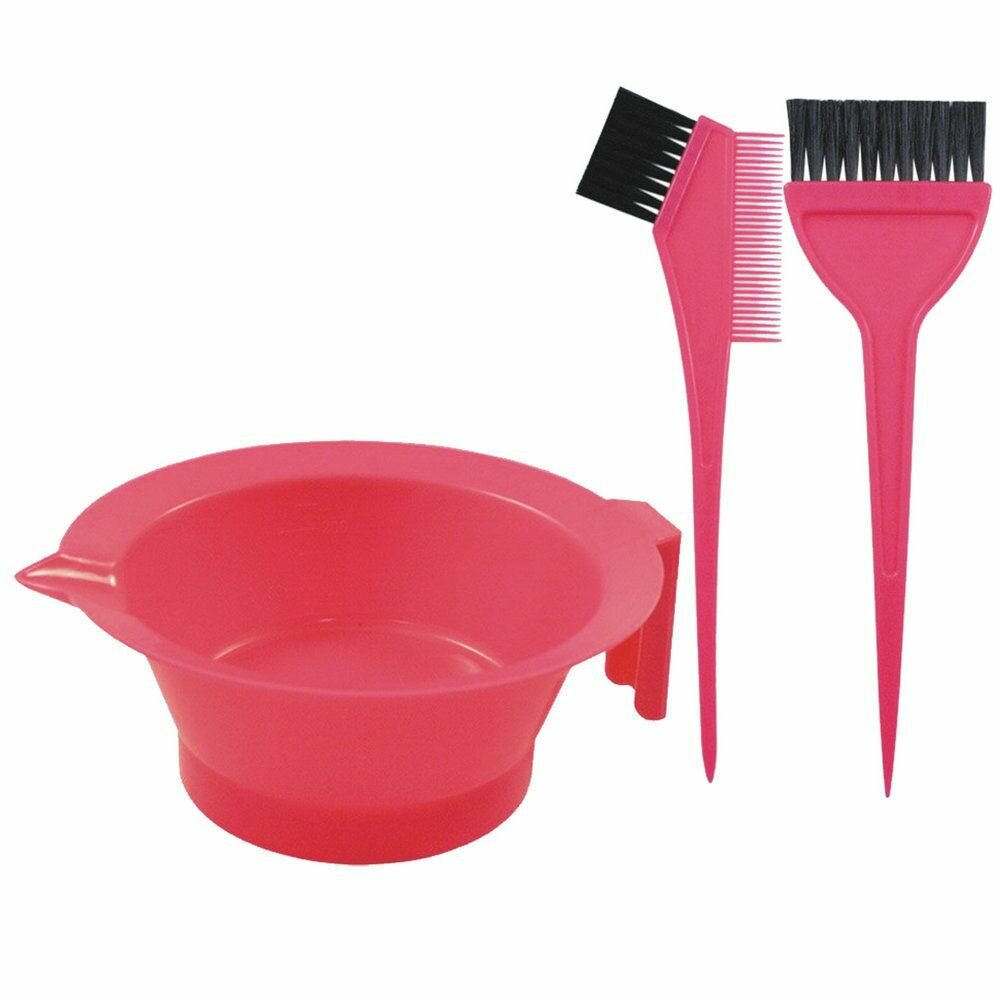 Для окрашивания волос 3 предмета ванночки 13.7х8.7 см, кисть 21х 6см, кисть с расческой 21х6.5 см
