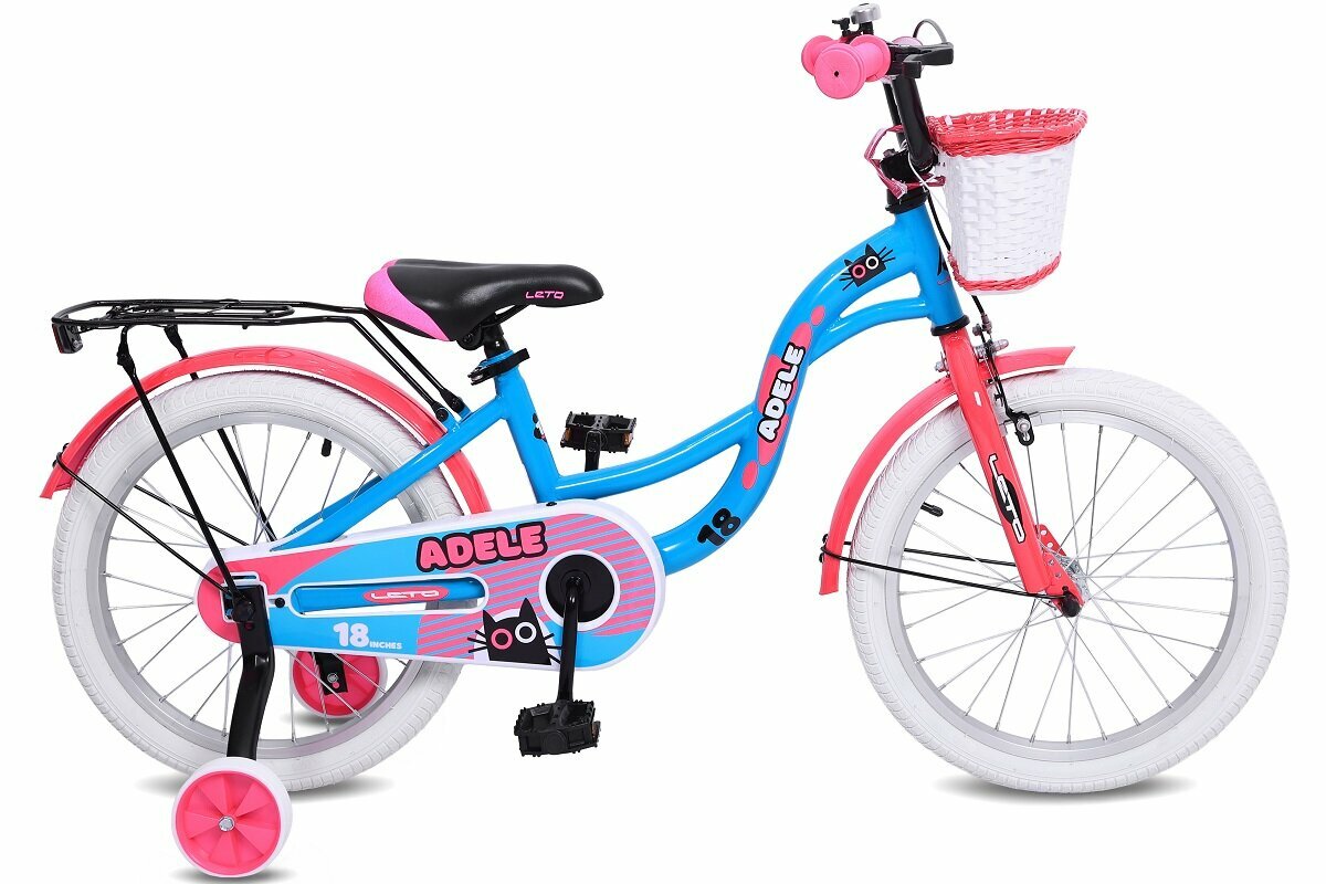 Велосипед 18" LETO ADELE, сталь, 1-ск, голубой, возраст 5-6лет