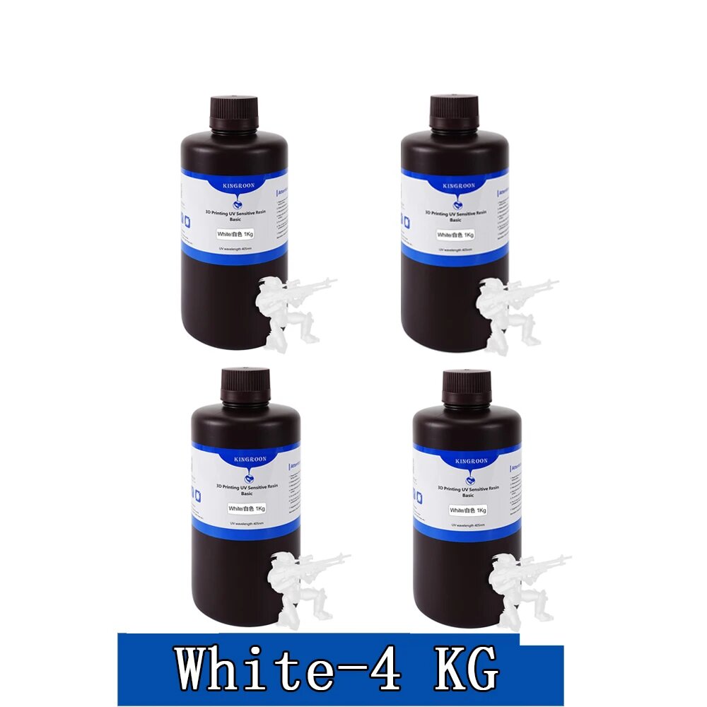 KINGROON Эко УФ-смола для 3D-принтера 1кг White-4KG