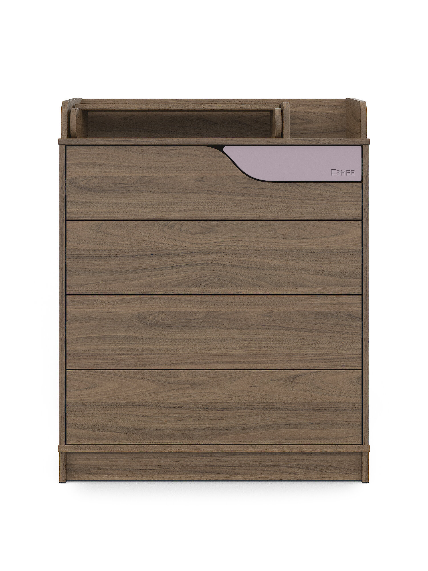 Пеленальный комод "Esmee", орех карини натуральный/лиловый