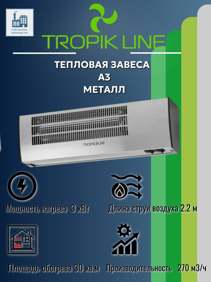 Климатическая техника/Электрическая Тепловая завеса Tropik-Line А3 Металл