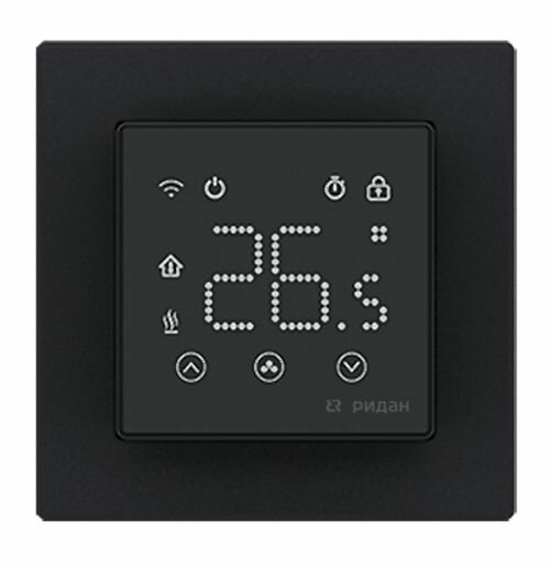 Терморегулятор с комбинацией датчиков Ридан Clever с Wi-Fi черный 16А