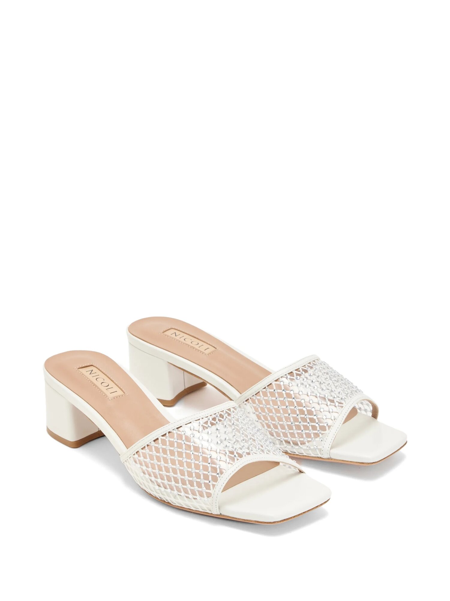 Мюли NICOLI Beaded mesh mules, размер 39, white — фото 1
