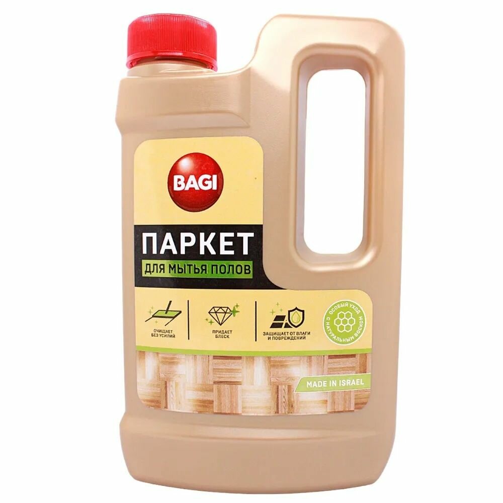 Специализированное концентрированное средство Bagi Паркет, для влажной уборки и ухода за паркетом и деревянными полами, 550мл