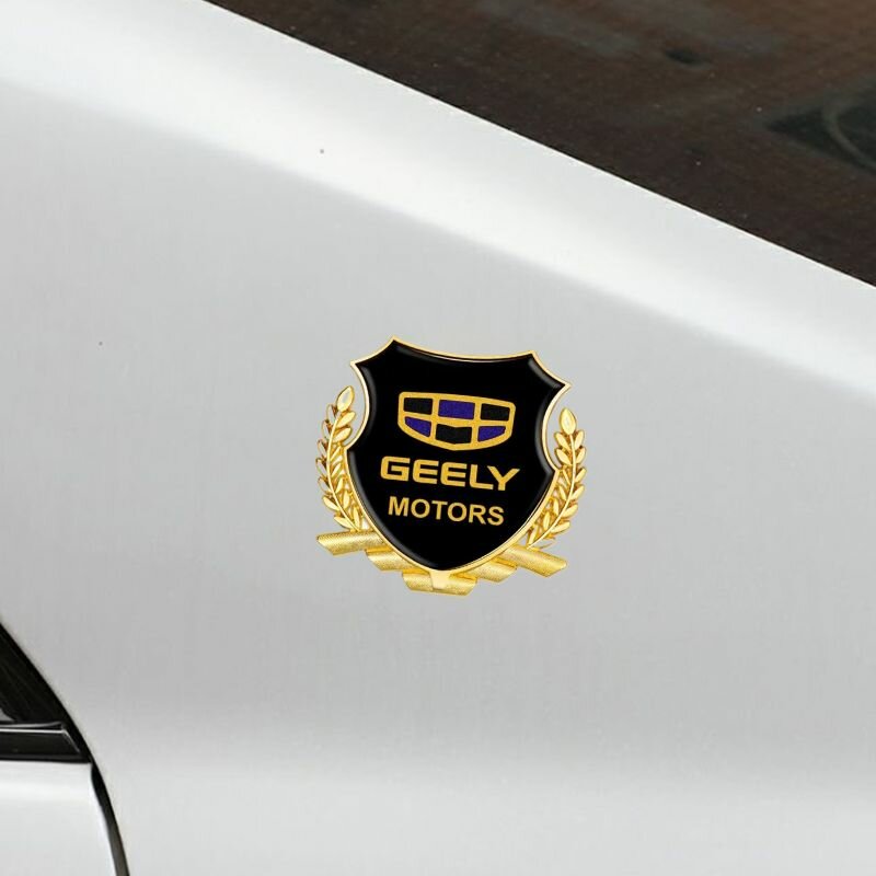 Металлическая эмблема на автомобиль Geely, самоклеющаяся,8x8.5cm,2 шт