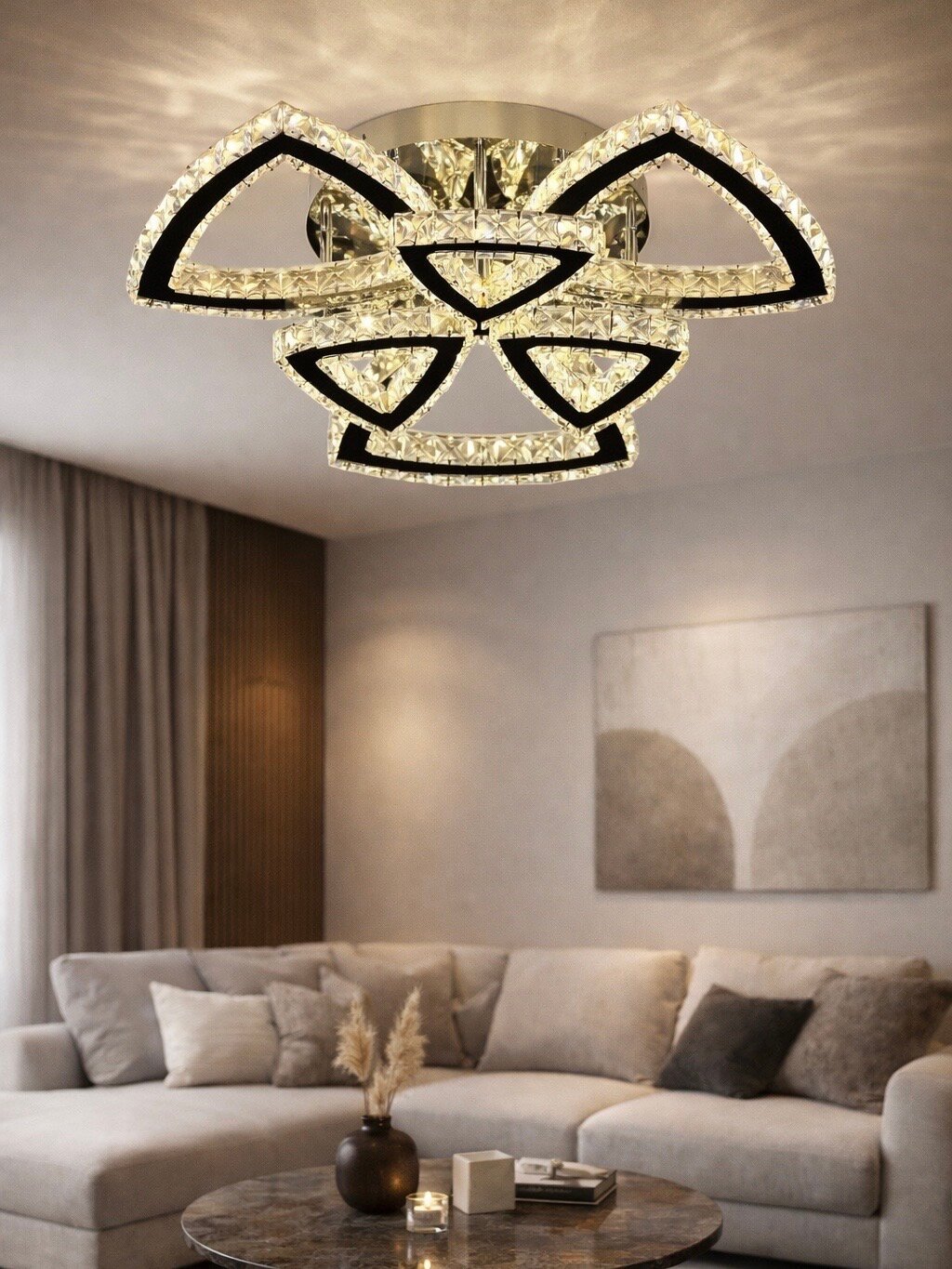 Люстра потолочная светдиодная с пультом, в цвете хром, 120Вт, Свет Столицы