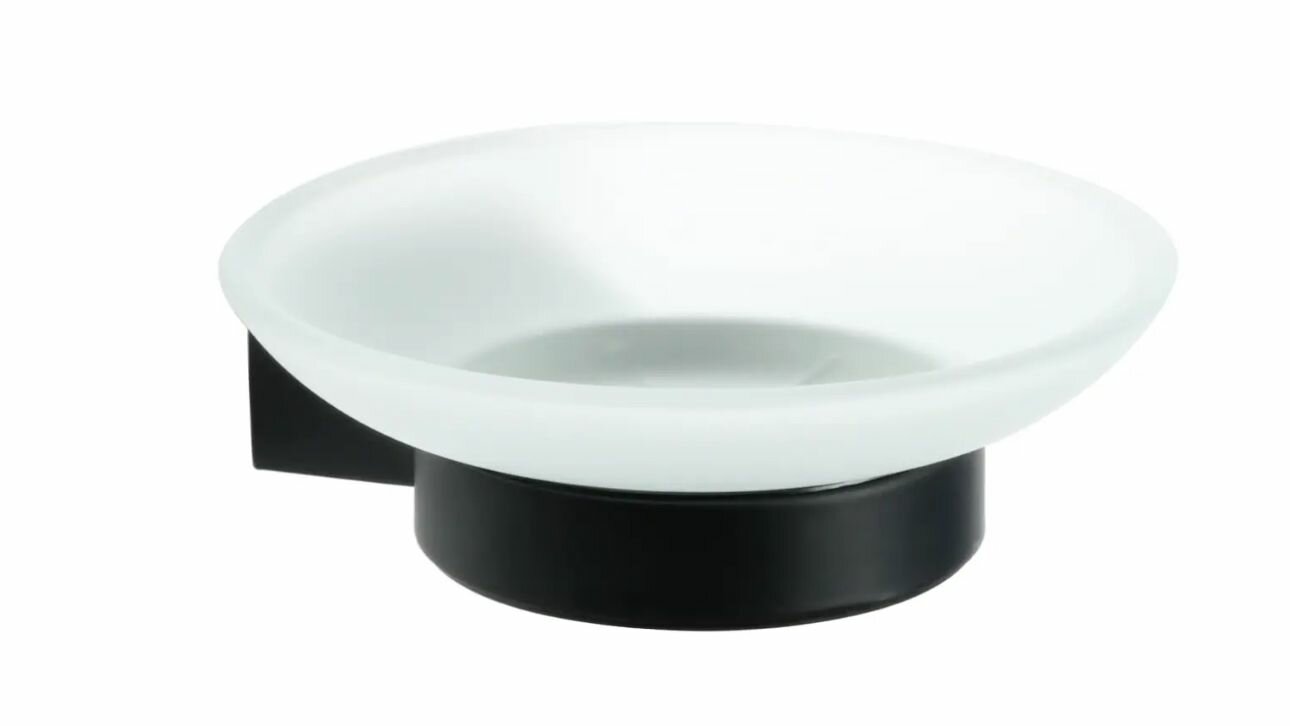 Мыльница Fixsen "Trend", настенная, держатель, матовая, черная, овальная, 12 см x 11см x 4см