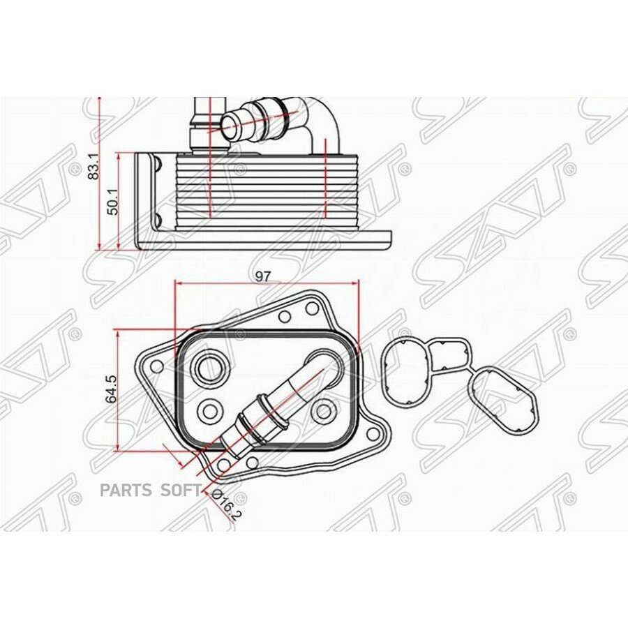 Радиатор масляный BMW 1-Series 04-12 / 3-Series 98-14 SAT ST-11427508967 | цена за 1 шт