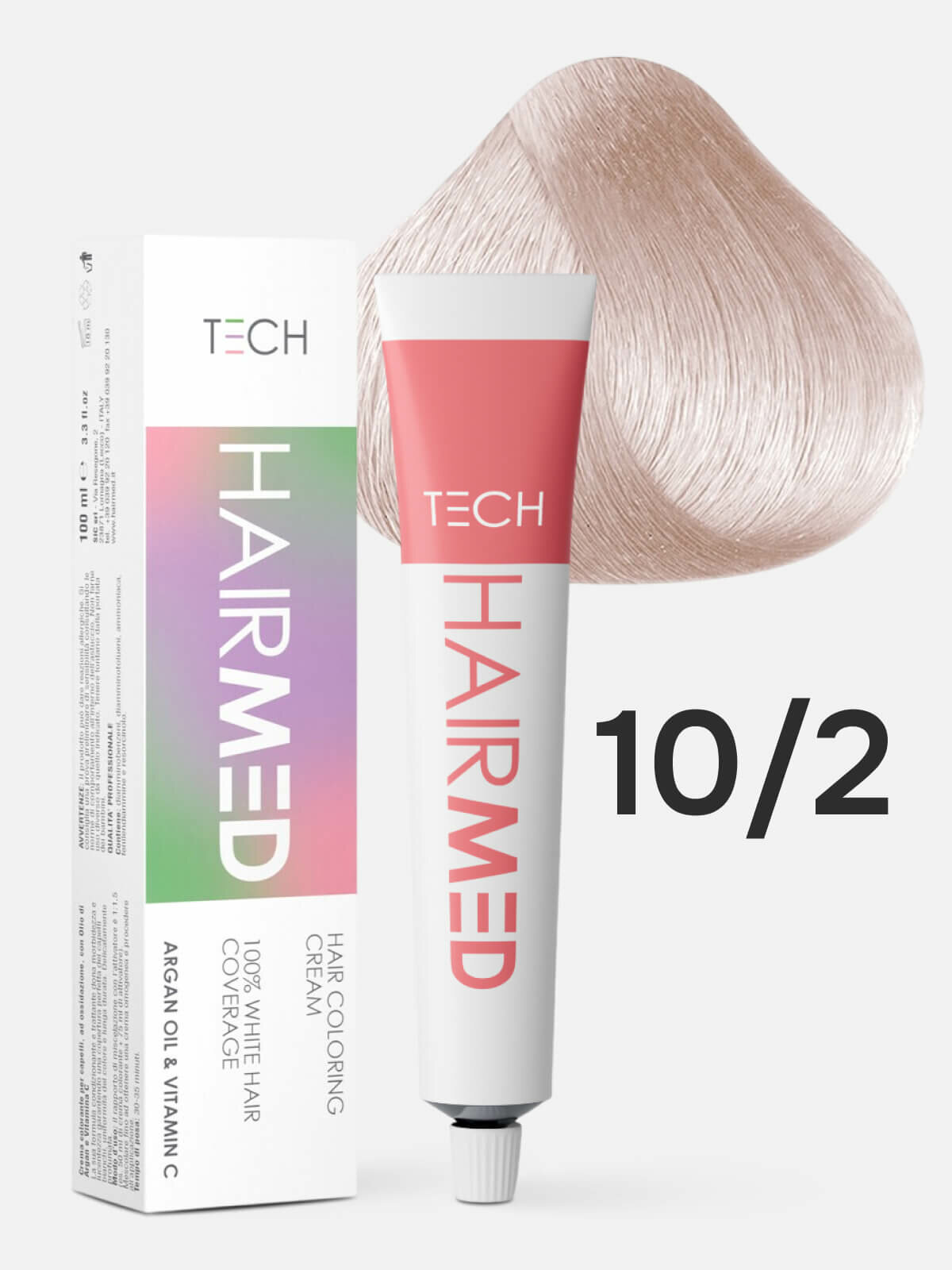 Крем - краска для волос профессиональная Hairmed 10/2 Светлый блонд Фиолетовый, 100 мл