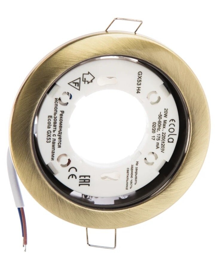 Встраив. потол. свет-к Ecola GX53 H4 Черненая бронза 38x106 1 шт в инд упак