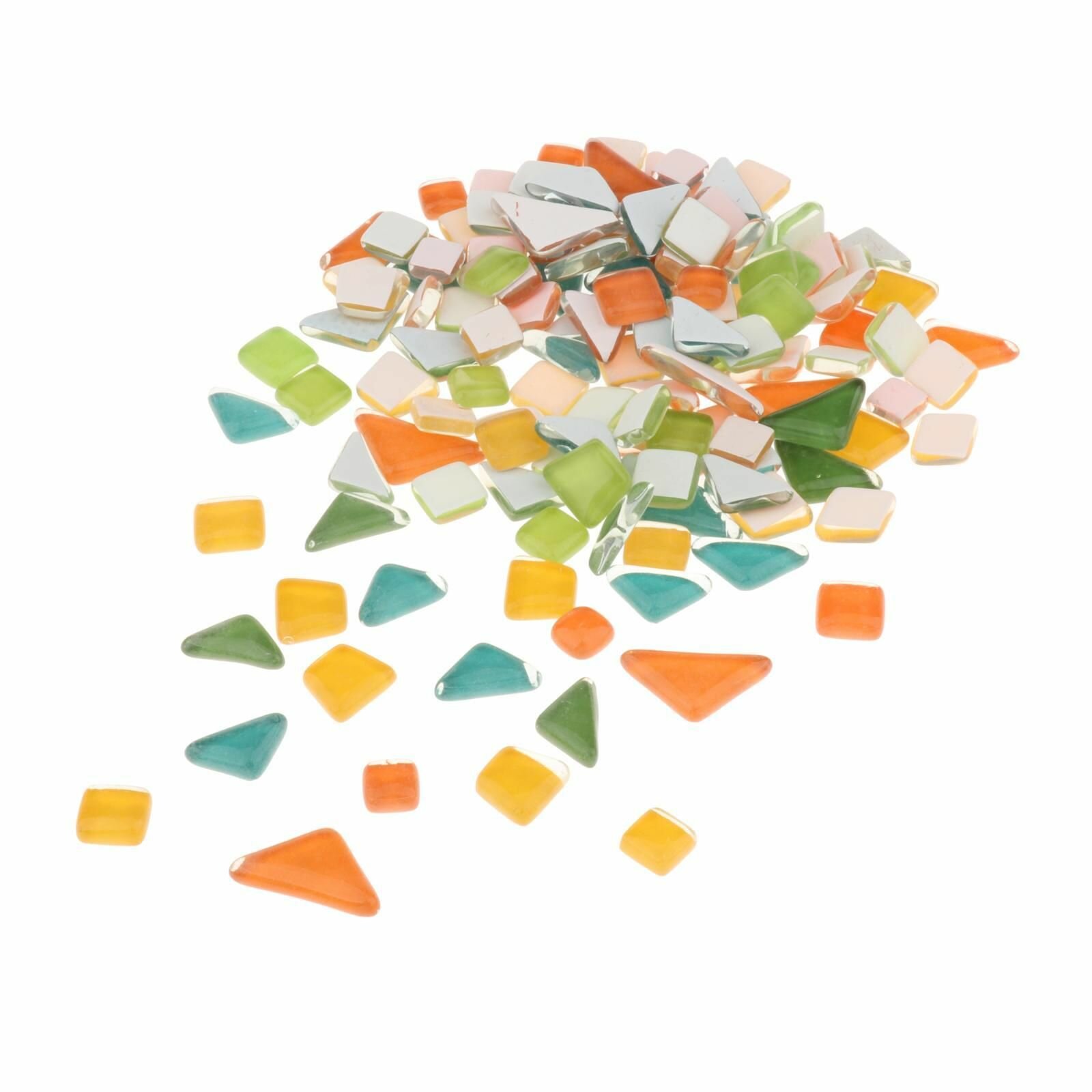 Набор мозаичной плитки для творчества, стеклянные кусочки разных форм и цветов, около 110 шт.
