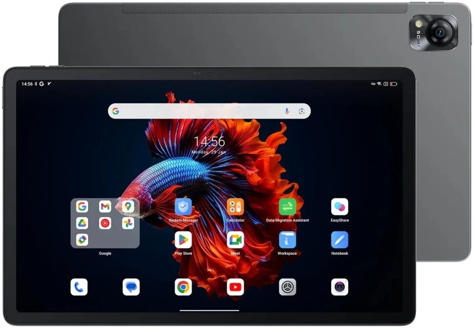 11.5" Планшет Blackview MEGA 1 LTE 8/256 ГБ, 2000x1200, IPS, 120 Гц, 8800 мА*ч, серый + стилус + чехол