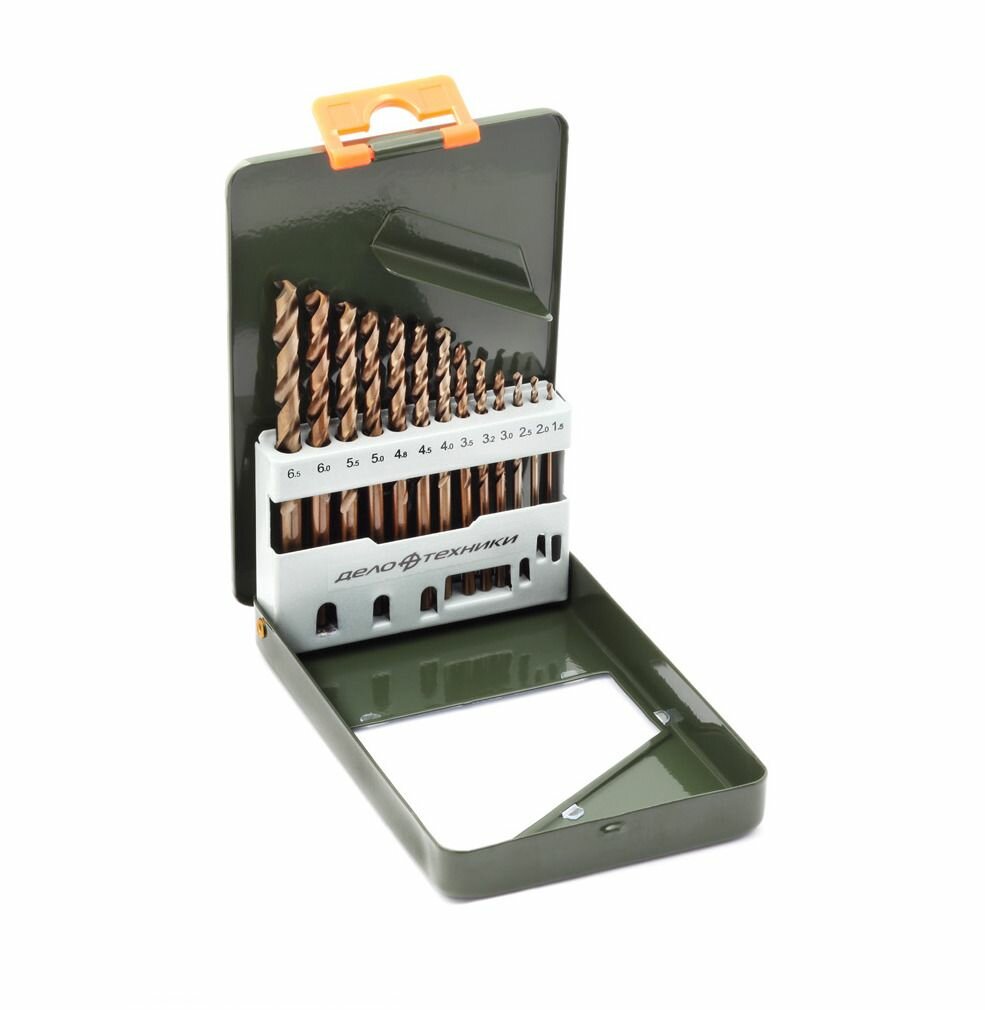 Набор свёрл по металлу Cobalt 5% (1.5 - 6.5 мм) 13 шт , 211213, Дело Техники.