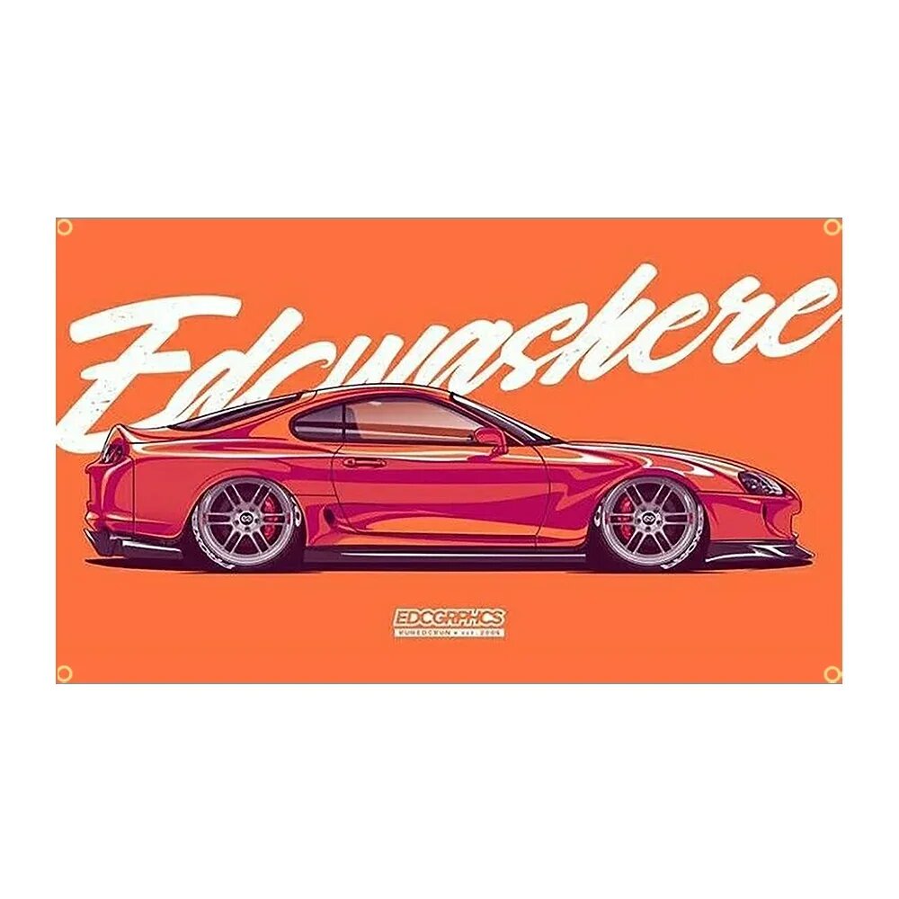Флаг Toyota Supra бордовый 90x150см (35x59in) 428JDQ0063