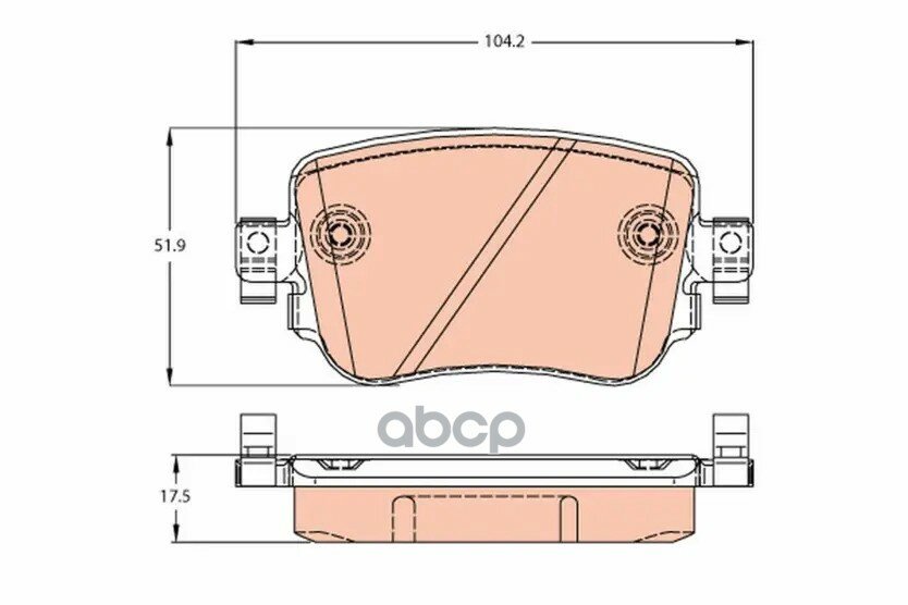 Колодки зад. SEAT LEON 2014=>/ SKODA OCTAVIA 12=> TRW арт. GDB2042