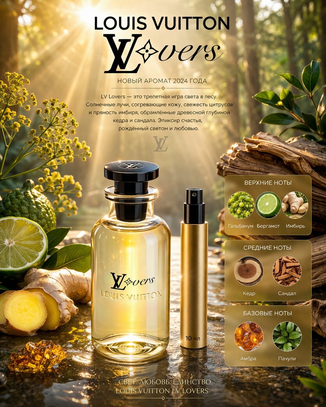 Louis Vuitton Lovers Парфюмерная вода для мужчин 10 мл