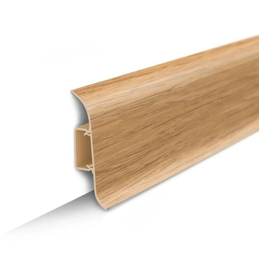 Пластиковый плинтус Идеал Classic 55 мм Дуб 201, 1 шт.