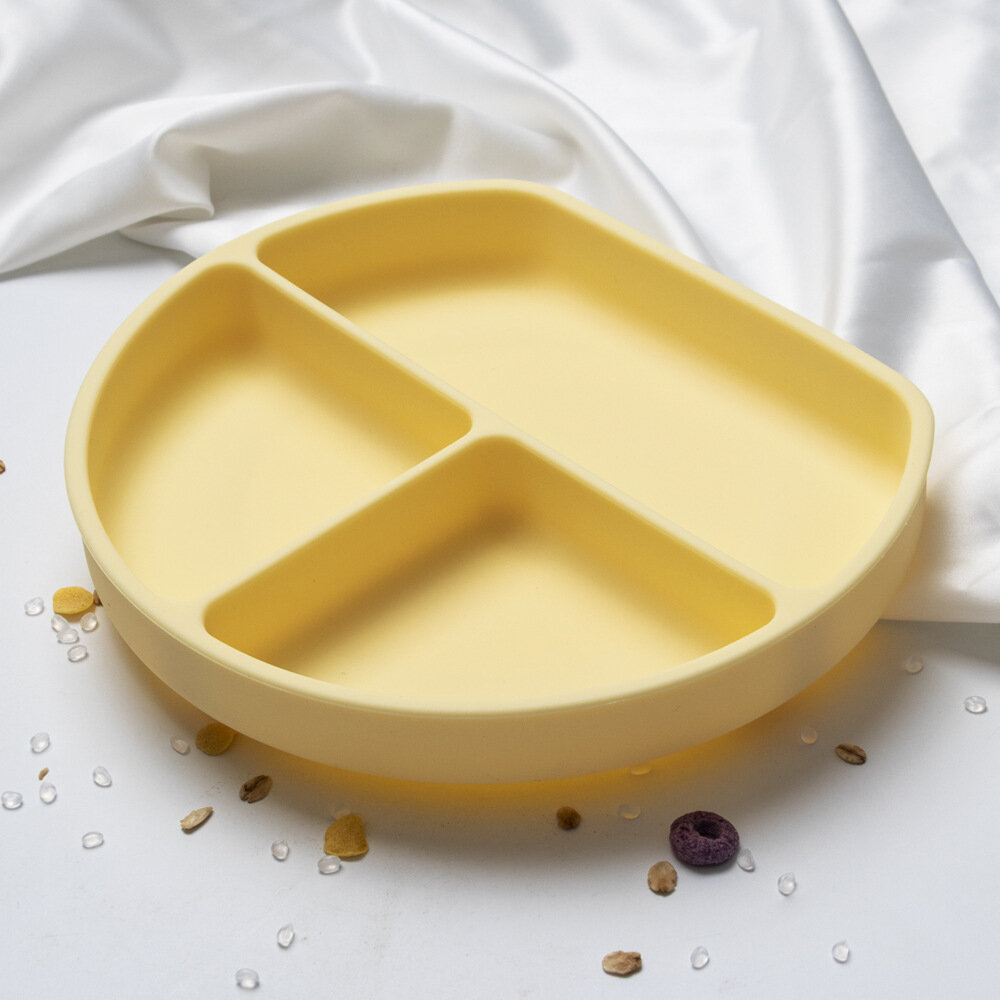 Секционная тарелка на присоске edda, Шалфей Силиконовая детская тарелка