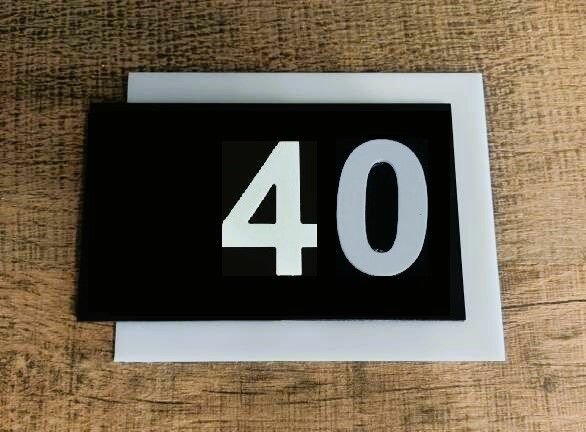 Цифры на дверь, табличка с номером черная 40