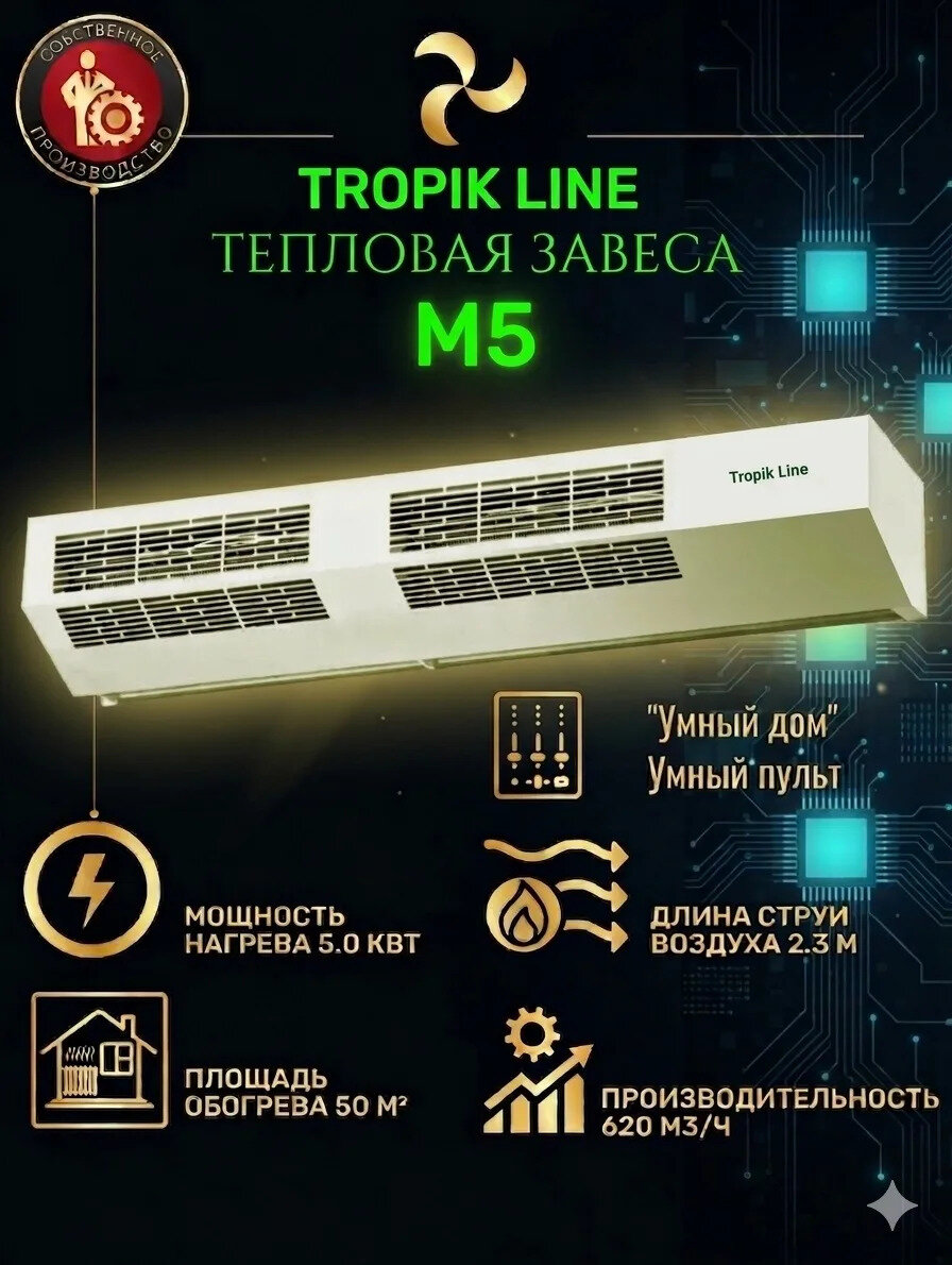 Климатическая техника/ Электрическая Тепловая завеса Tropik-Line М5 Белый