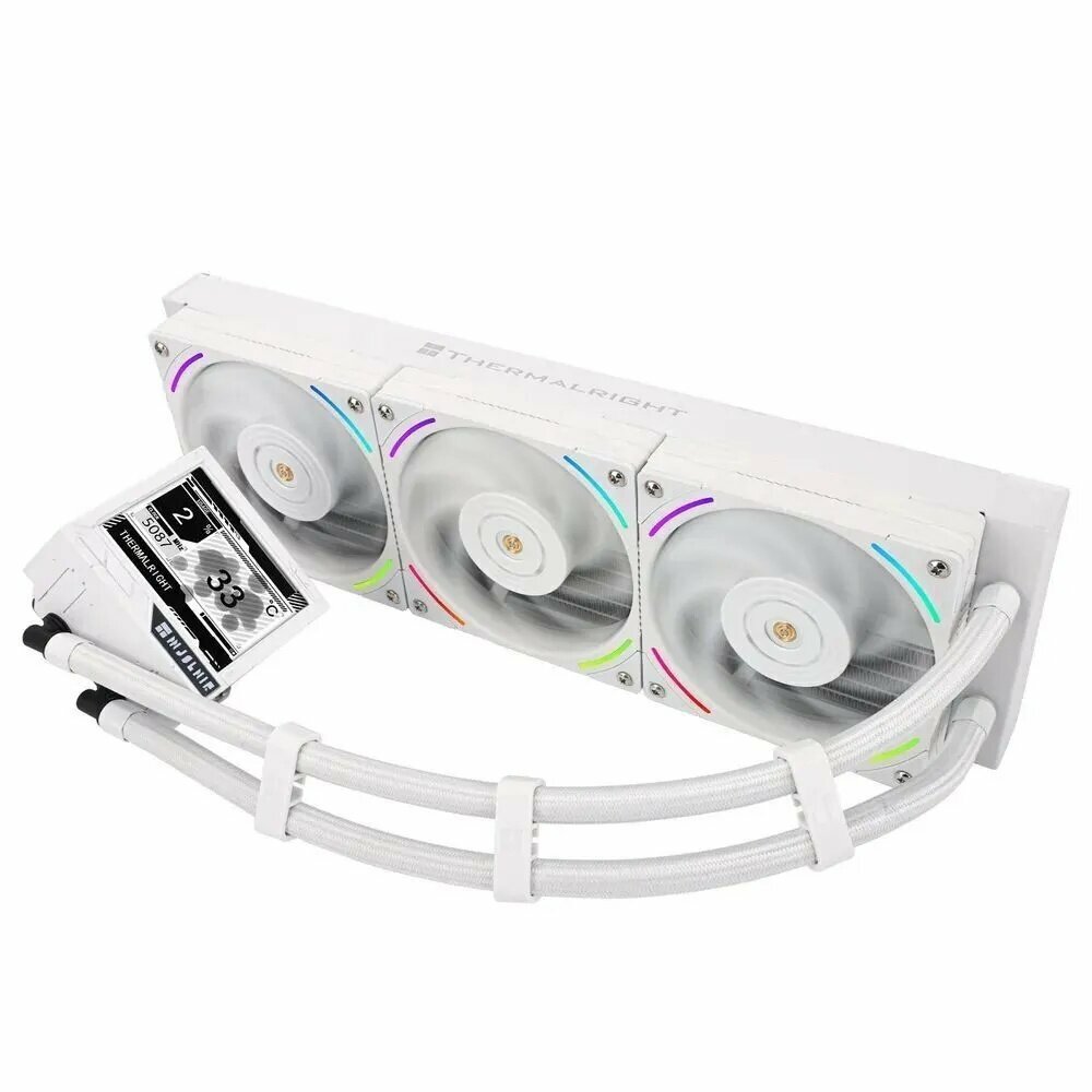 Эксклюзивная система водяного охлаждения Thermalright MJOLNIR VISION 360 ARGB в белом цвете комплектуется настраиваемым ЖК дисплеем на 3.5 дюйма