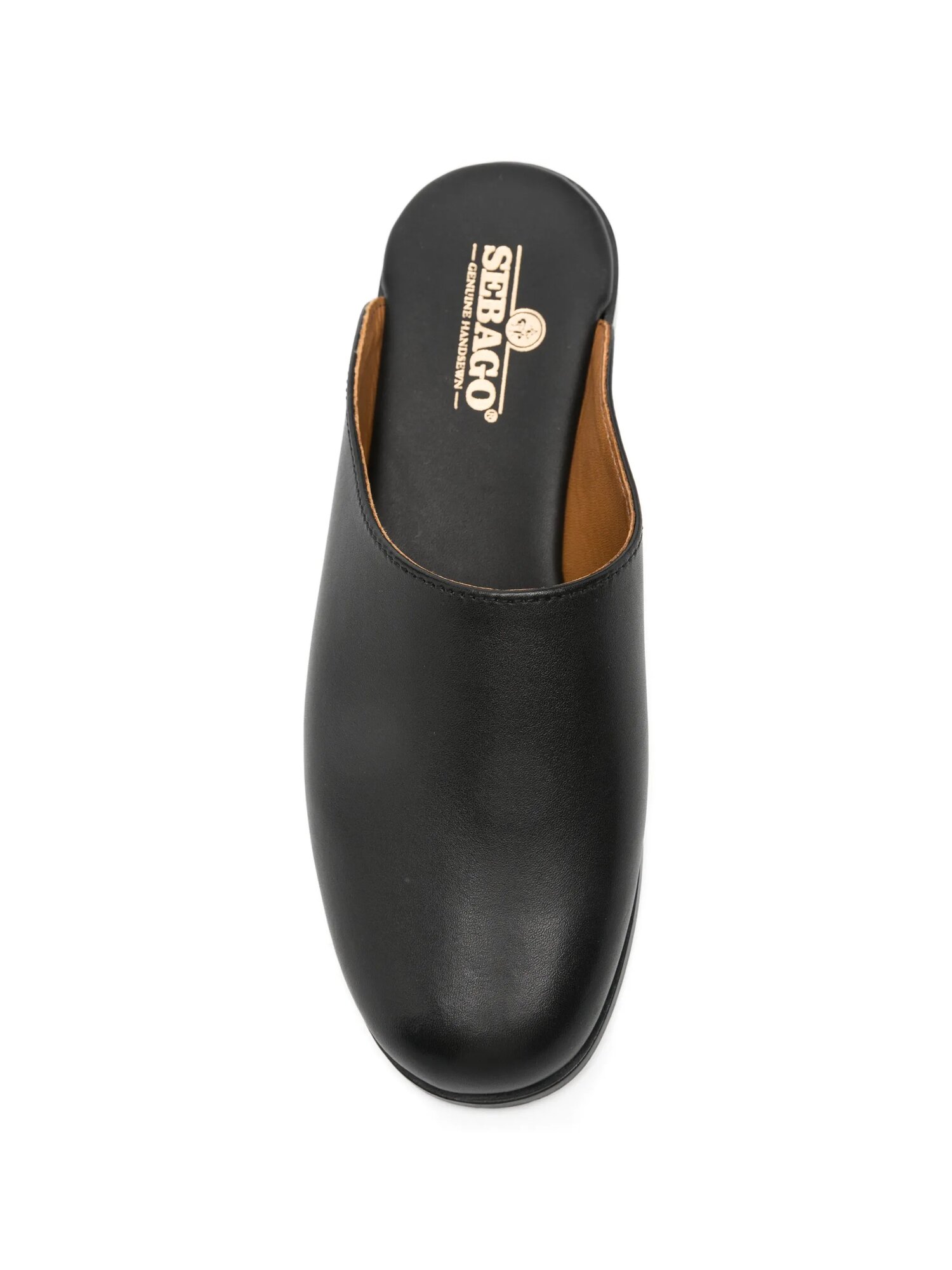 Мюли Sebago Round-toe leather mules, размер 7, black/black — фото 1