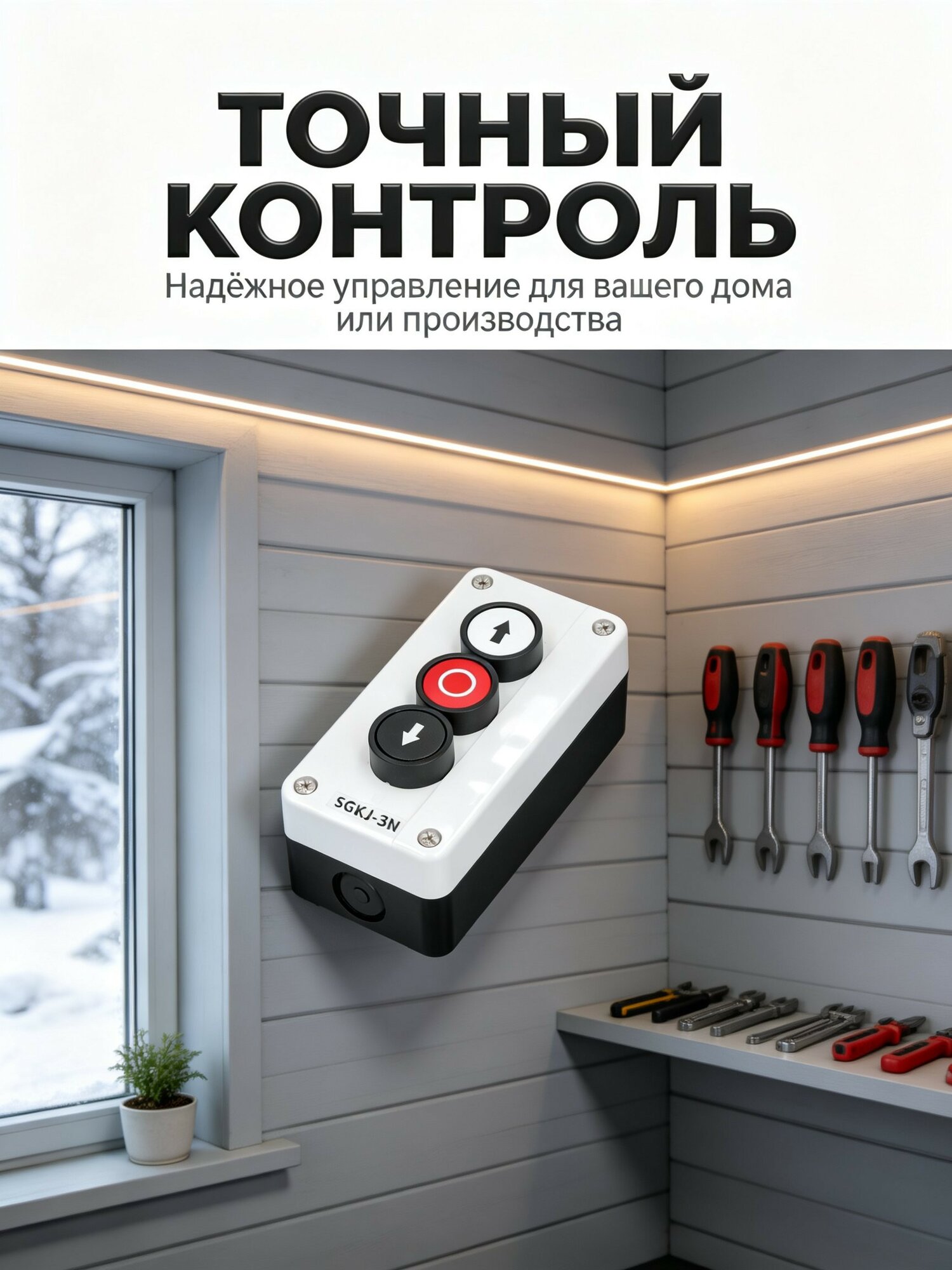 Кнопка самовосстановления SGKJ-3N, со стрелками вверх/вниз для простого распознавания направлений