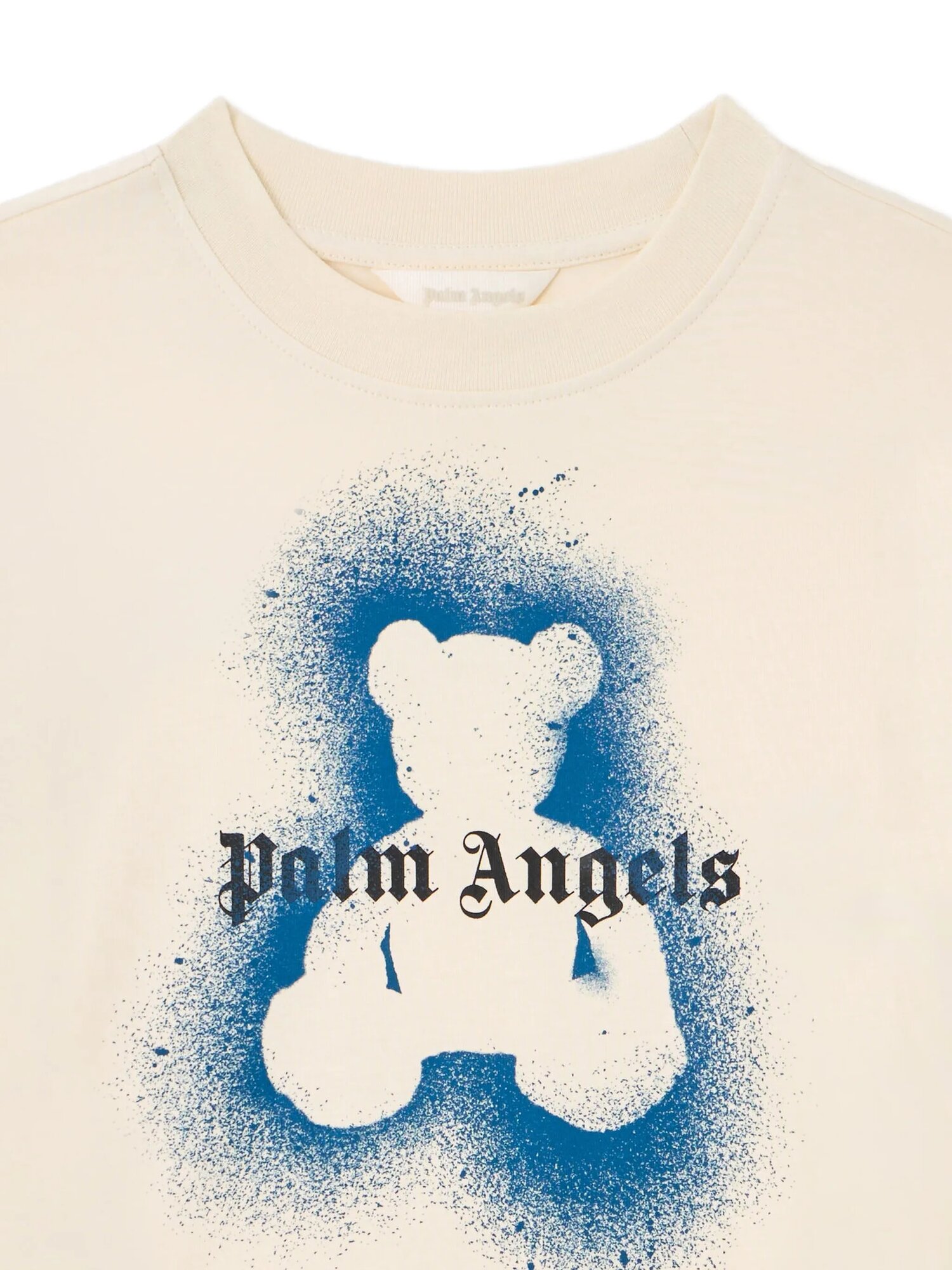 Футболка Palm Angels Spray Bear, размер 128, бежевый/белый — фото 1