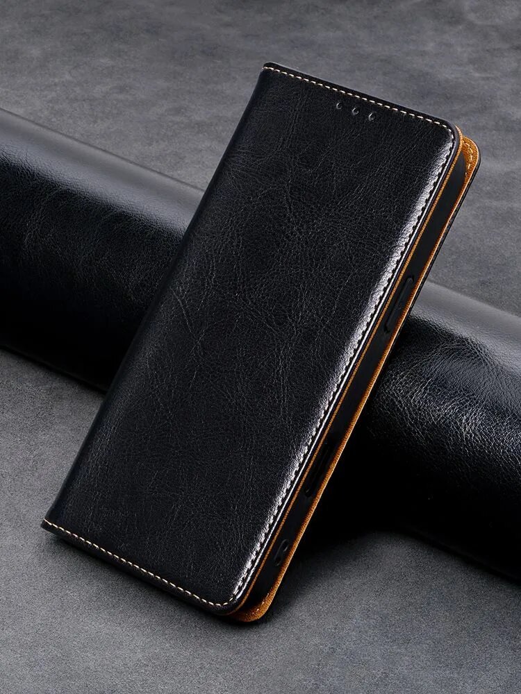 Чехол книжка case на Oppo Reno 15 5G / Оппо Рено 15 5G из высококачественной натуральной кожи.