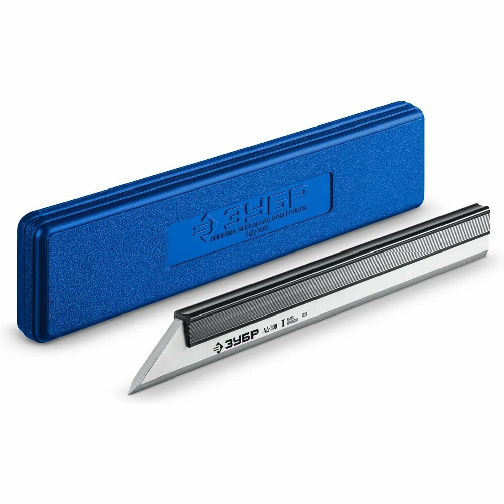Лекальная поверочная линейка ЗУБР ЛД-300, 320 мм, класс точности 1, закаленная легированная сталь, профессиональная