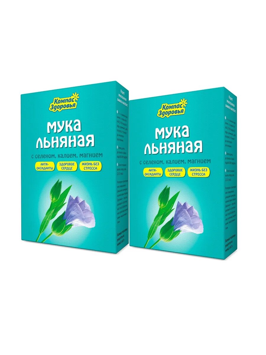 Мука льняная Компас Здоровья с селеном, калием и магнием, 2 шт. по 300 г