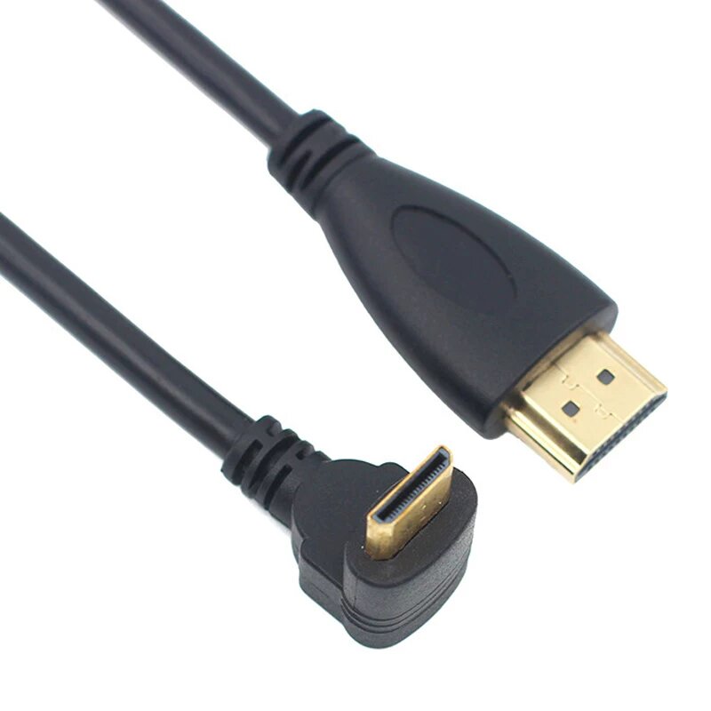 Кабель Mini HDMI-HDMI с угловым разъемом 4K для подключения планшета, компьютера, камеры к телевизору или монитору
