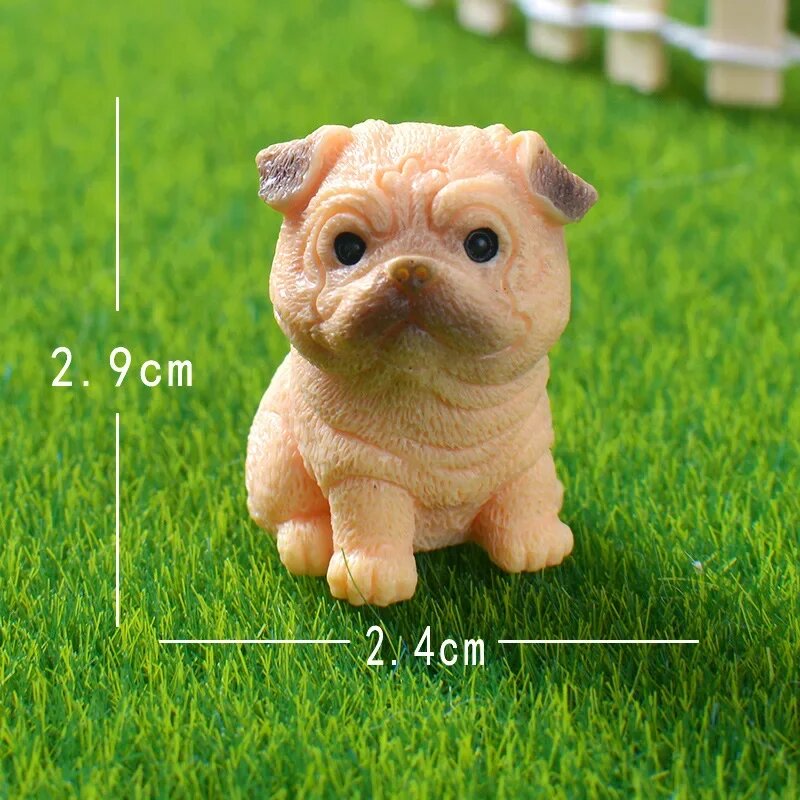 Миниатюрная фигурка пса-пуделя, 2.9x2.4 см, Цвет: 4-B only 1pc