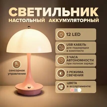 Настольный аккумуляторный светильник с USB-кабелем, станет идеальным дополнением к вашей спальне, детской комнате или любому другому уголку дома.