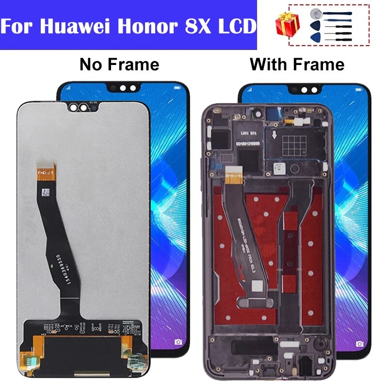 ЖК-дисплей 6,5 дюйма для Huawei Honor 8X, сенсорный экран с дигитайзером в сборе lcd no frame black