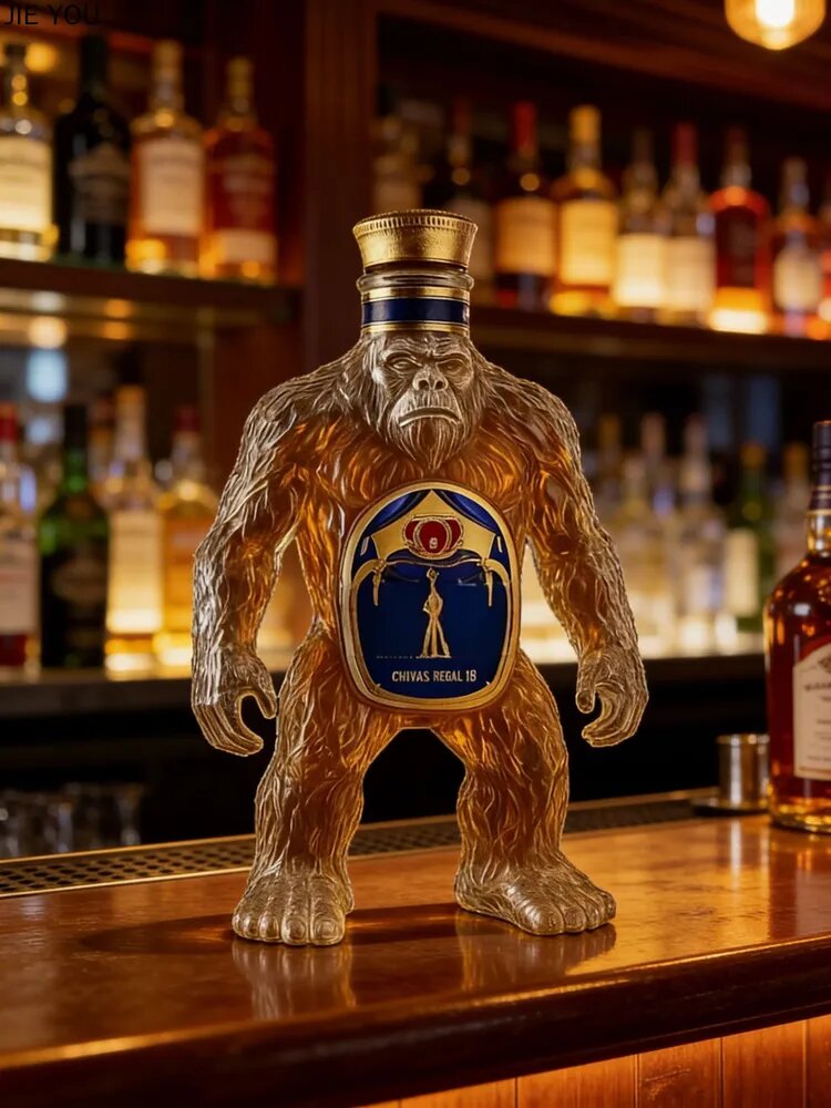 Графин Chivas Regal 18 Gorilla 0.35 л для виски, желтый, стеклянная бутылка 1 шт