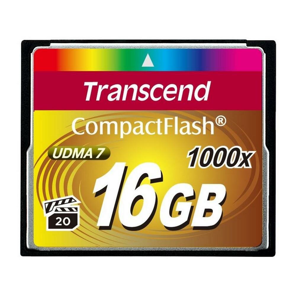 Карта памяти Compact Flash 16GB Transcend 1000x UDMA-7 TS16GCF1000 145 МБ/с