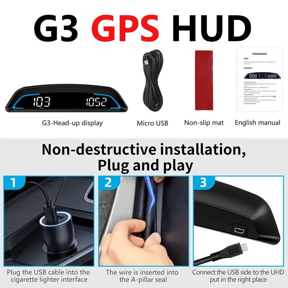 B3 G3 GPS/OBD Многофункциональный автомобильный HUD Проекционный дисплей Автомобильный G3 GPS HUD