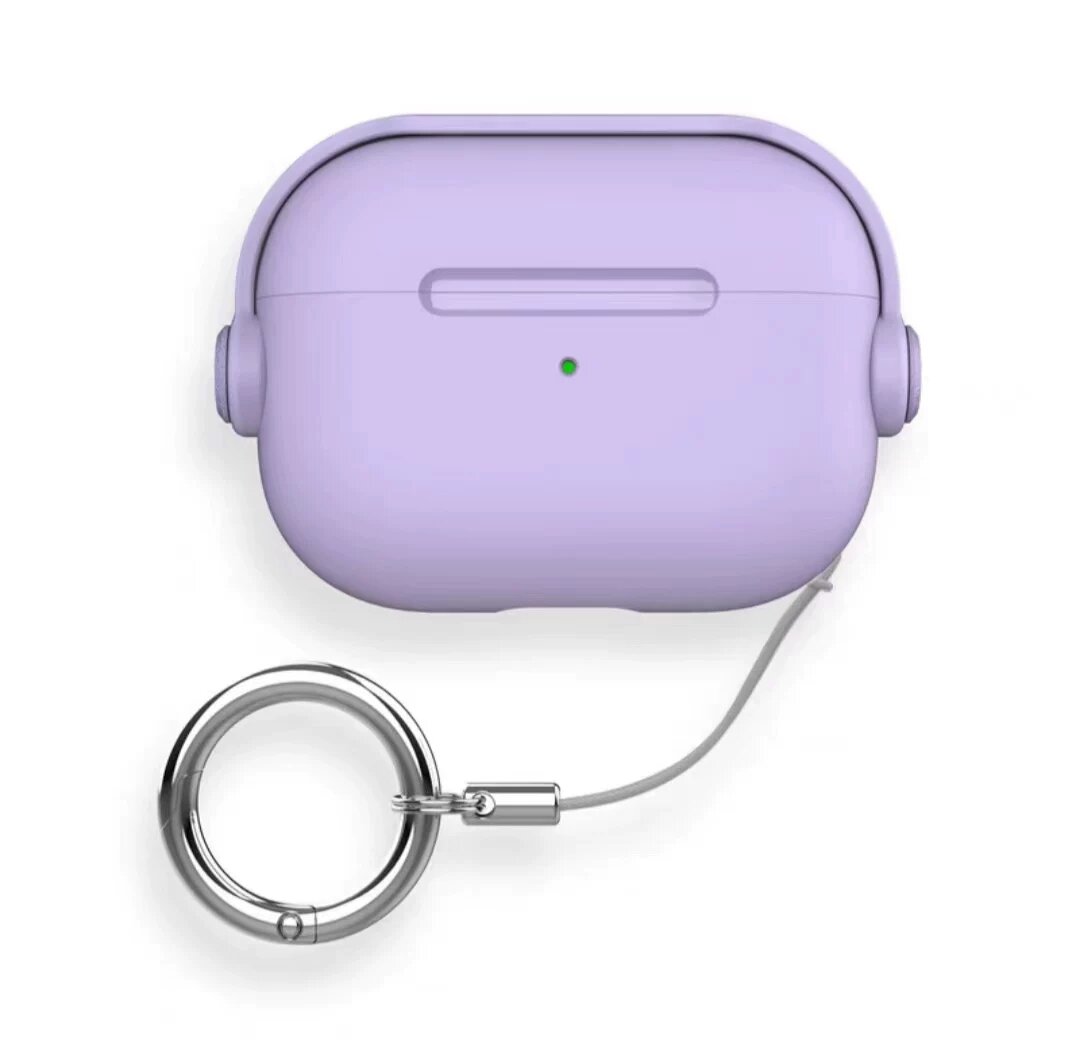 Кейс для наушников Apple AirPods Pro 2/5-го поколения в светло-фиолетовом цвете, с подставкой, из натурального