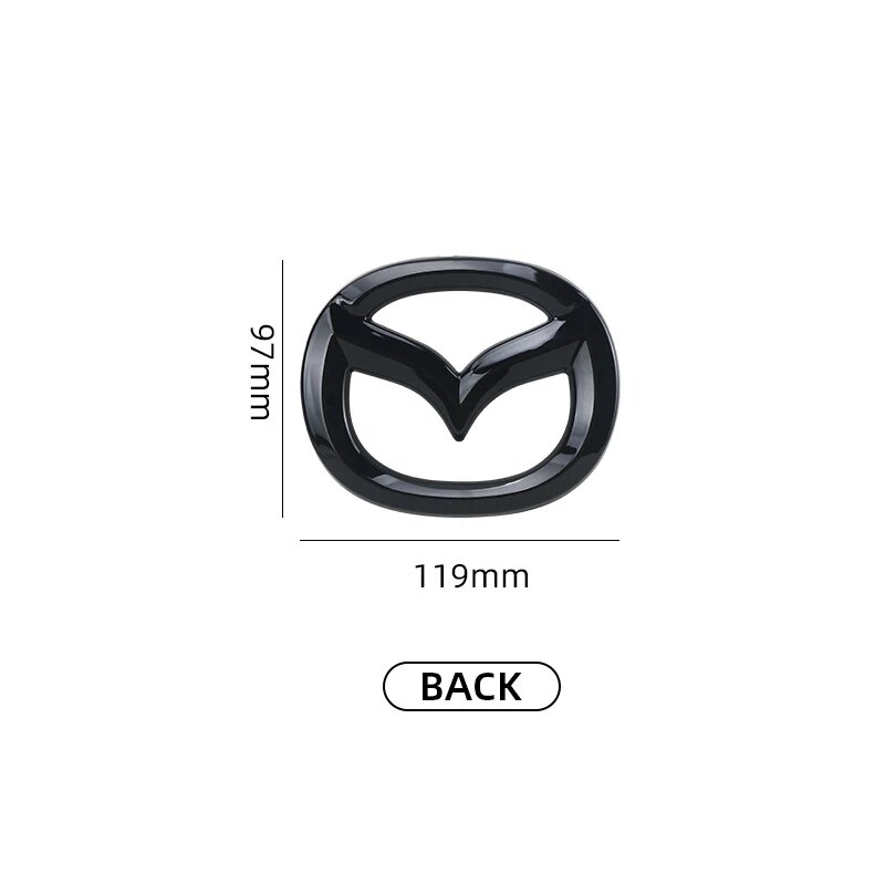 Эмблема Mazda черная, 119x97 мм